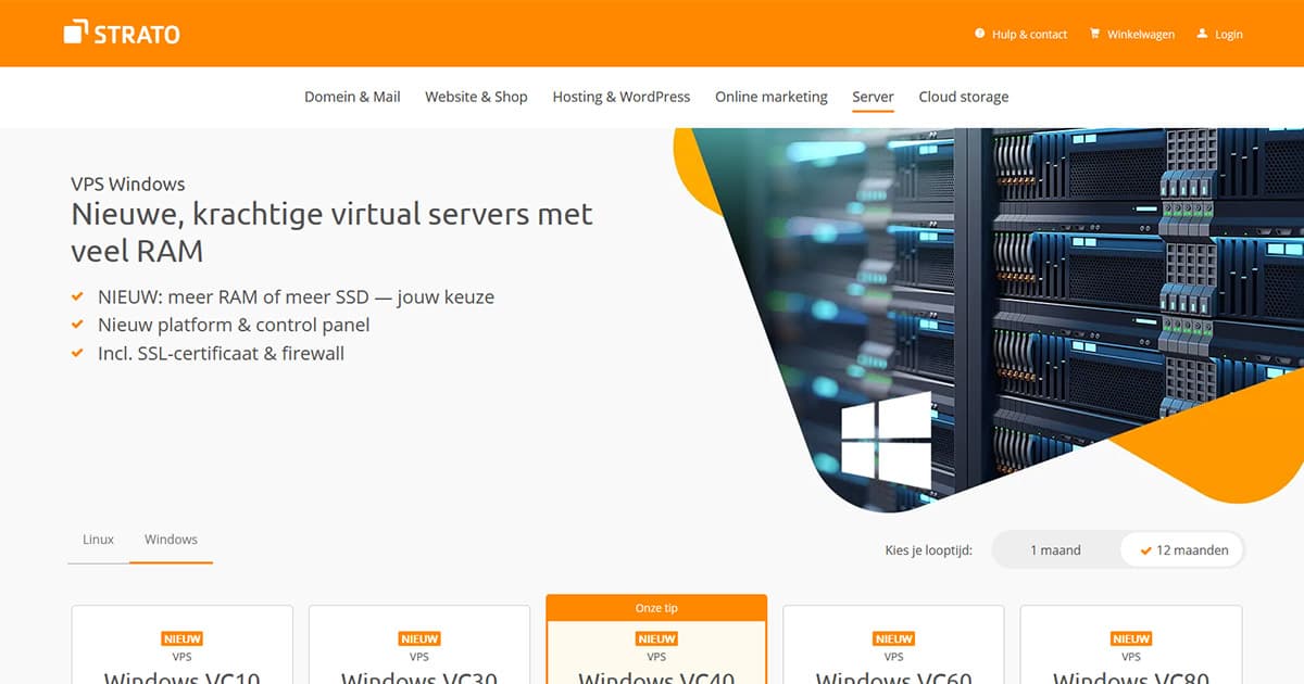 VPS Windows met veel storage & unlimited traffic | STRATO