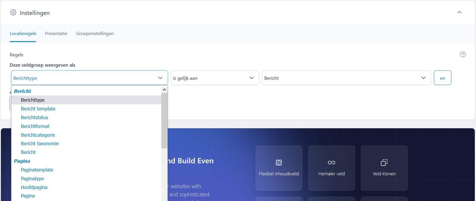 Advanced custom fields voor WordPress