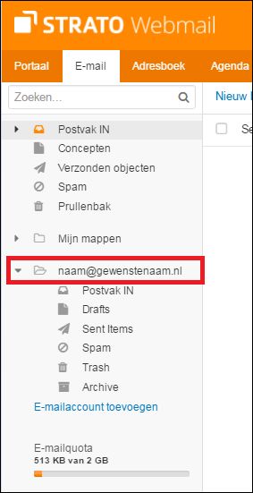 STRATO Webmail: meerdere e-mail accounts configureren