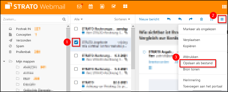 Exporteren en importeren van e-mails in Webmail | STRATO